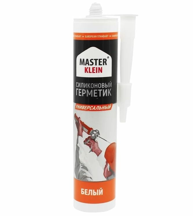 Герметик силиконовый универсальный белый профи "Master Klein" 280мл.
