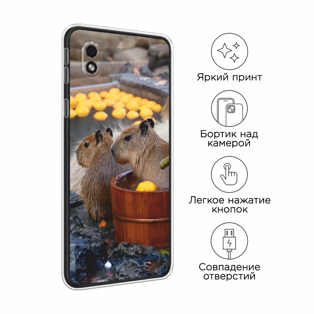 Чехол на Samsung Galaxy A01 Core / Самсунг Галакси А01 Core с принтом "Капибары отмокают" — фото 1