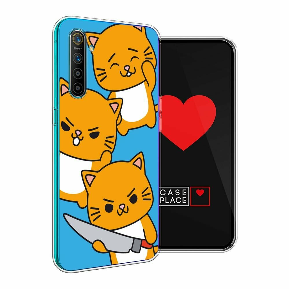 Силиконовый чехол на Realme XT / Реалми XT с принтом "Опасные котики" — фото 1