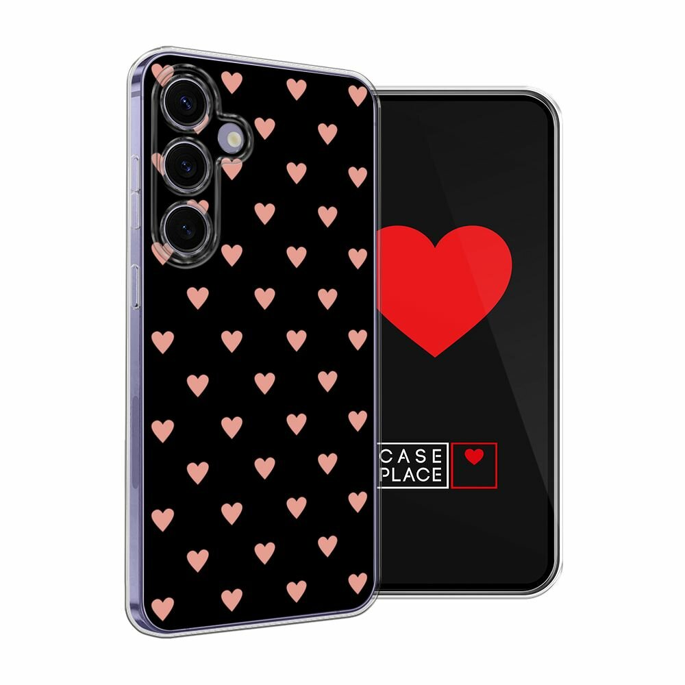 Чехол на Samsung Galaxy S24 Plus / Самсунг S24 Plus с принтом "Розовые сердечки" — фото 1