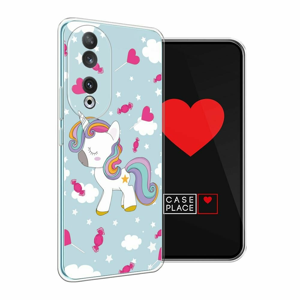 Силиконовый чехол на Honor 90 / Хонор 90 с принтом "Сладкий единорожек" — фото 1