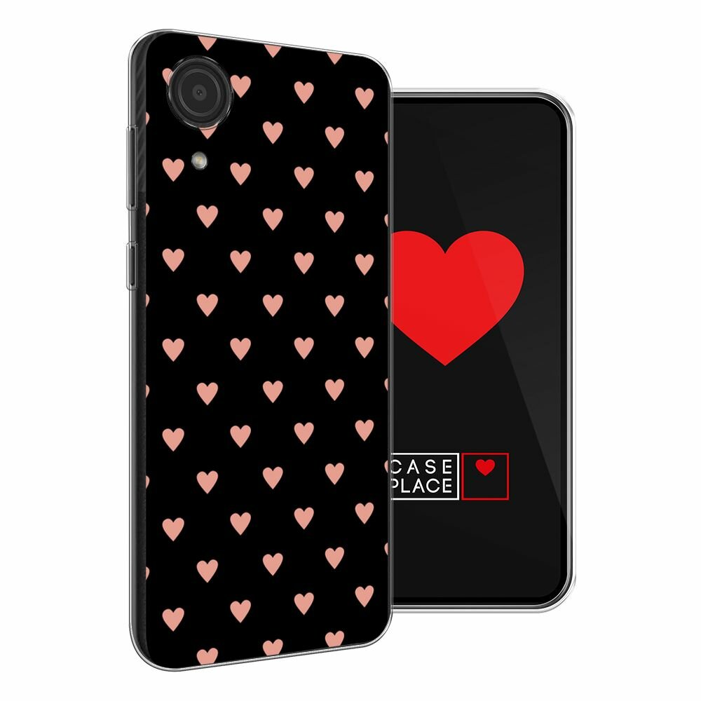 Чехол на Samsung Galaxy A03 Core / Самсунг Галакси А03 Core с принтом "Розовые сердечки" — фото 1