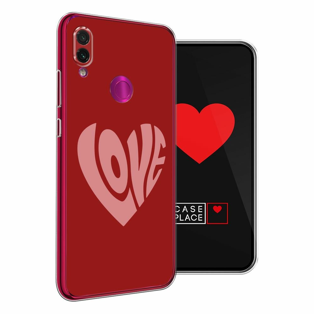 Чехол на Xiaomi Redmi Note 7 / Сяоми Редми Нот 7 с принтом "Love heart 1 - 14 февраля" — фото 1
