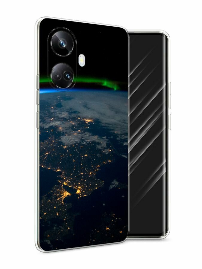 Чехол на Realme 10 Pro+ / Реалми 10 Про+ с принтом "Земля из космоса"