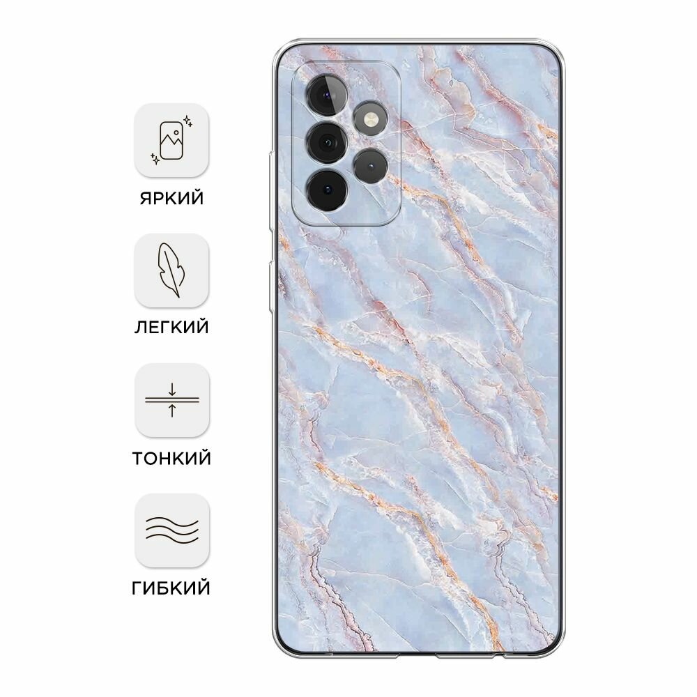 Чехол на Samsung Galaxy A72 / Самсунг Галакси А72 с принтом "Сиреневый мрамор" — фото 1