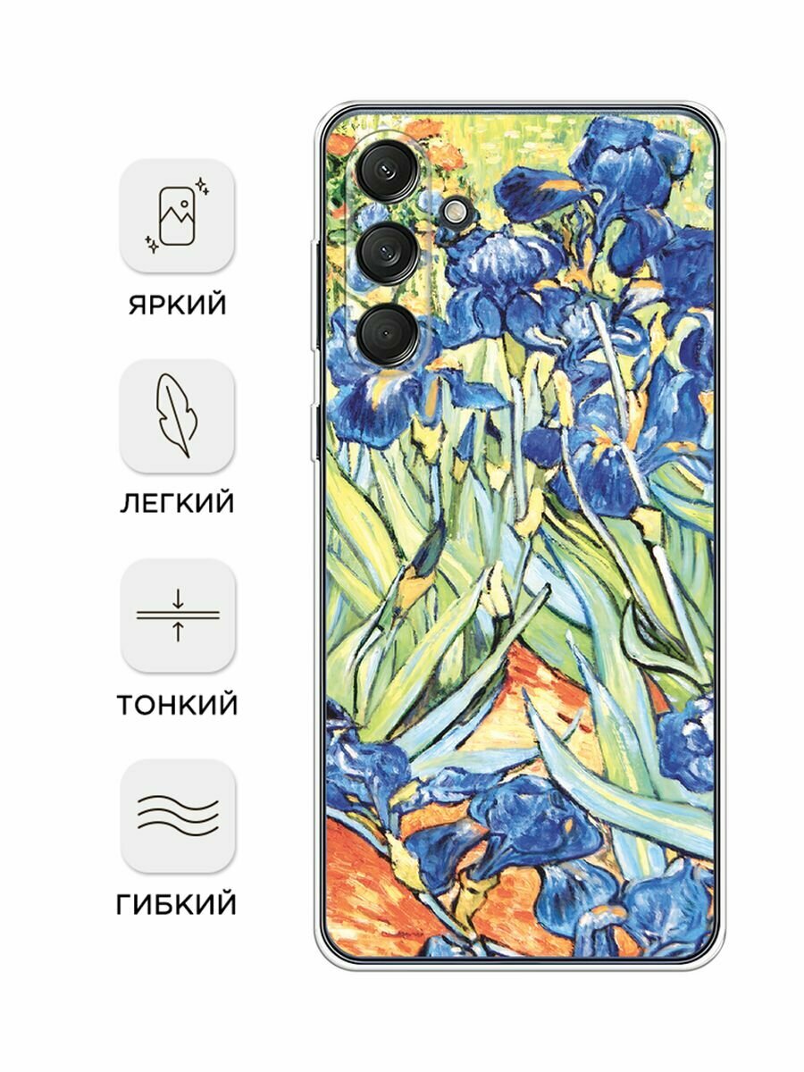 Чехол на Samsung Galaxy M55 / Самсунг M55 с принтом "Ирисы Ван Гог" — фото 1