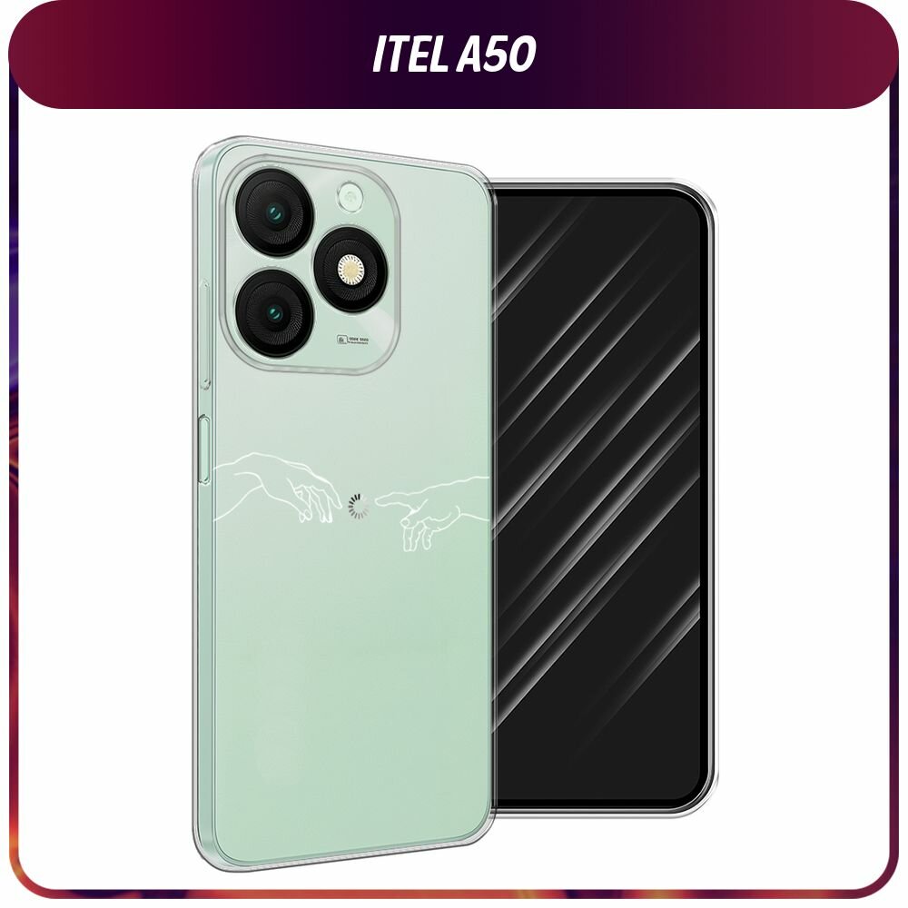 Чехол на Itel A50 / Ител А50 с принтом "Загрузка творения", прозрачный