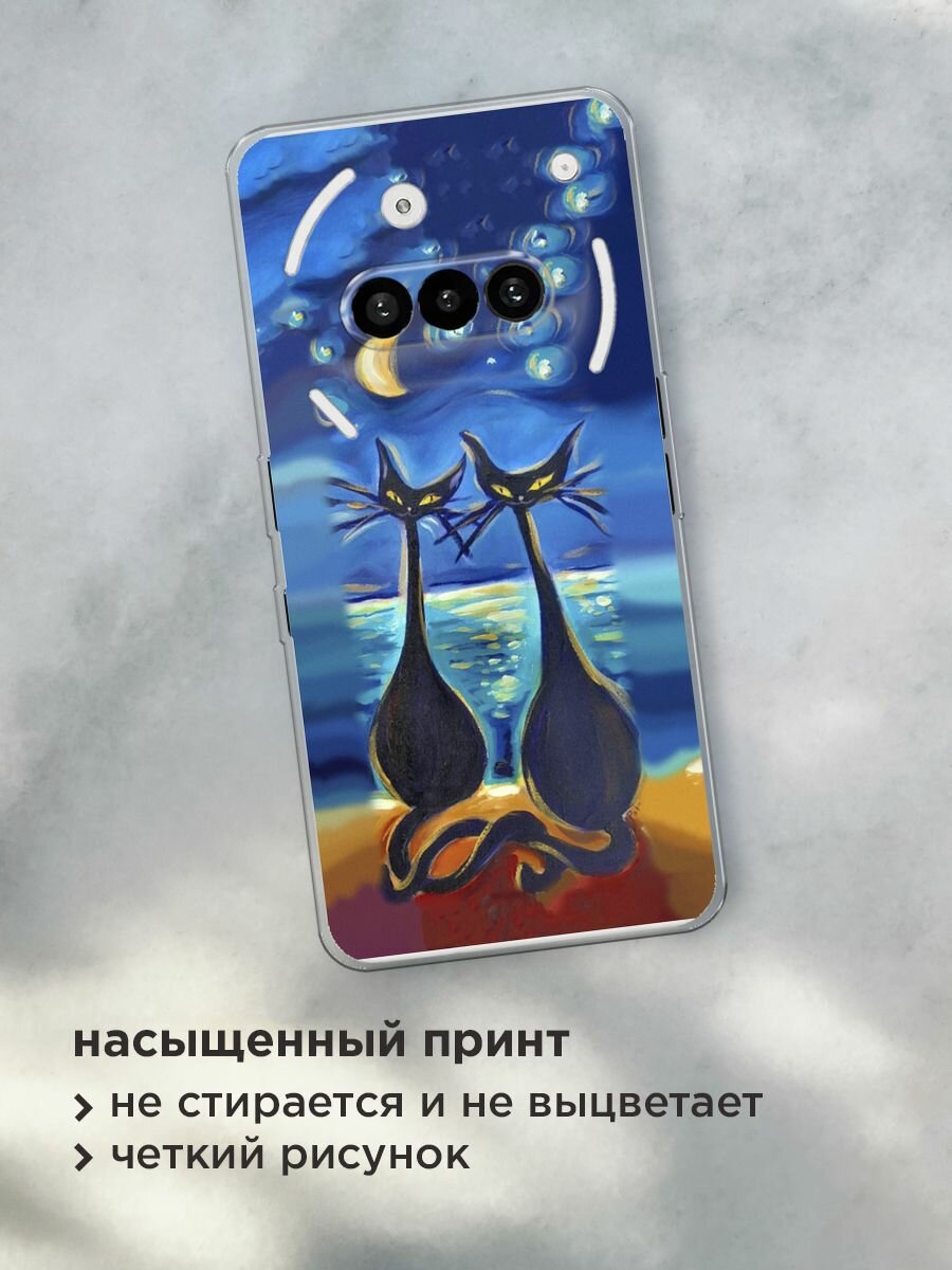 Чехол на Nothing Phone 3a / Нотинг Фон 3а с принтом "Влюбленные котики 7" — фото 1