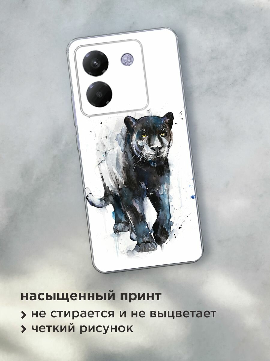 Чехол на Poco M7 Pro / Поко М7 Про с принтом "Пантера арт 3" — фото 1