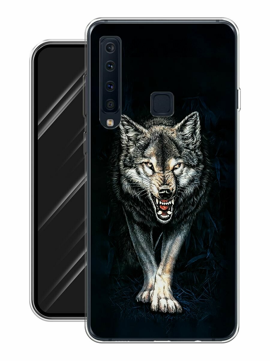 Чехол на Samsung Galaxy A9 2018 / Самсунг Галакси А9 2018 с принтом "Злобный волк из ночи" — фото 1