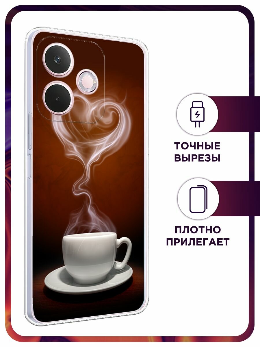 Чехол на Oppo A5 Pro / Оппо А5 Про с принтом "Кофейная любовь" — фото 1