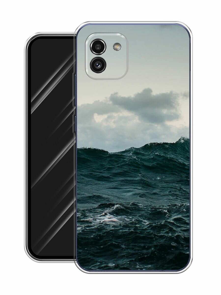 Чехол на Samsung Galaxy A03 / Самсунг Галакси А03 с принтом "Волны 11" — фото 1