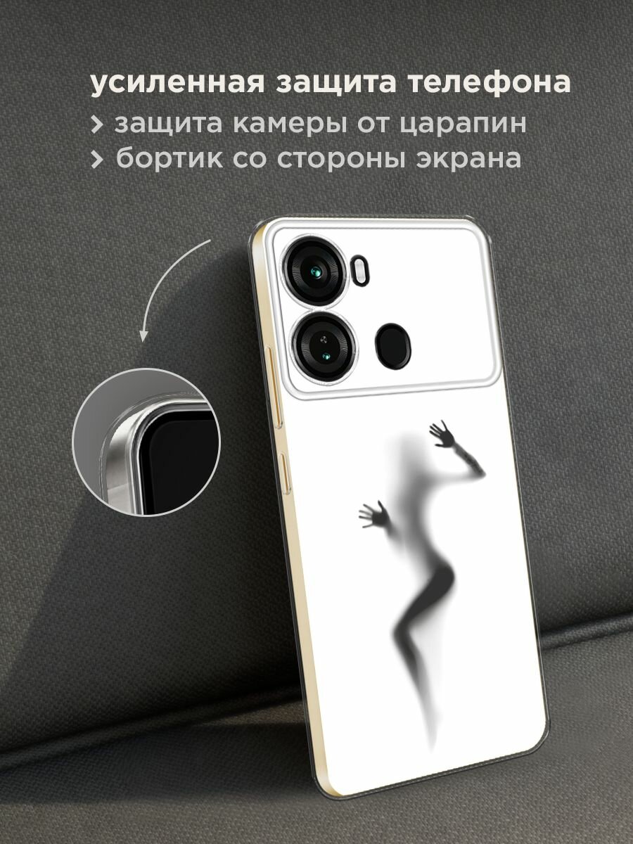 Силиконовый чехол на Itel P40 / Ител P40 с принтом "Девушка в душе" — фото 1