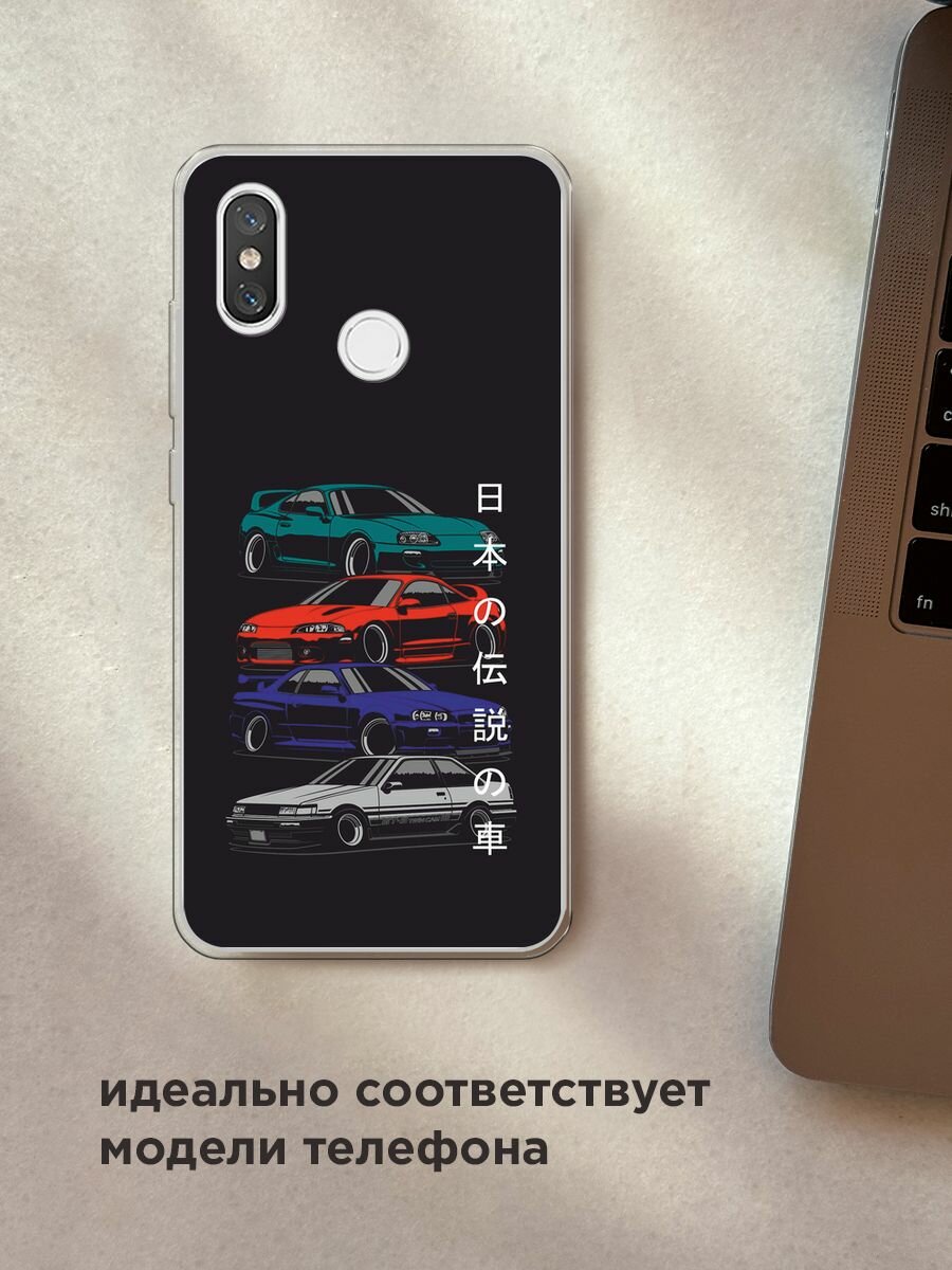 Чехол на Xiaomi Mi 8 / Сяоми Ми 8 с принтом "JDM Legend cars" — фото 1