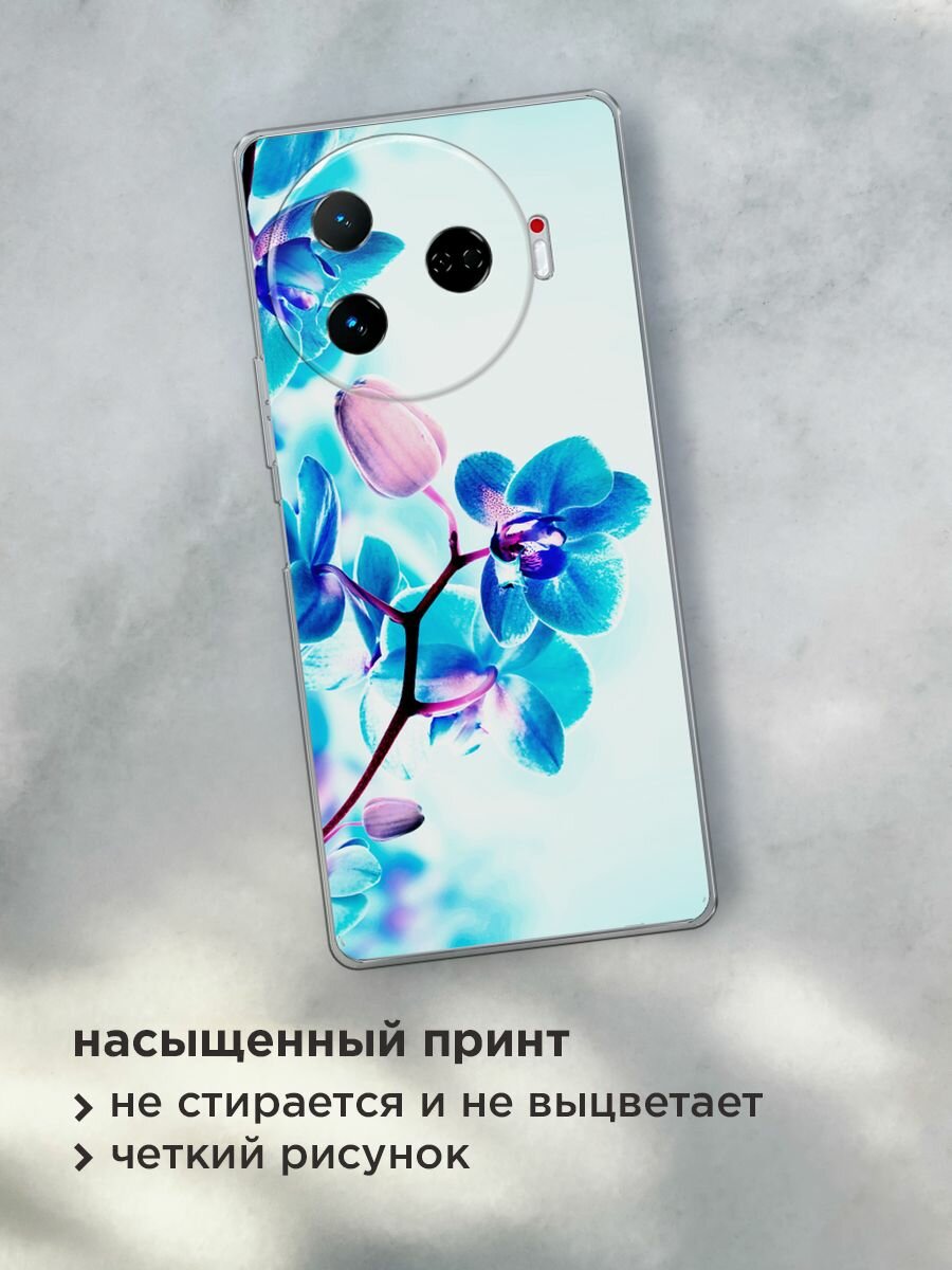 Чехол на Tecno Camon 30 Pro 5G / Текно Камон 30 Про 5G с принтом "Голубая орхидея" — фото 1