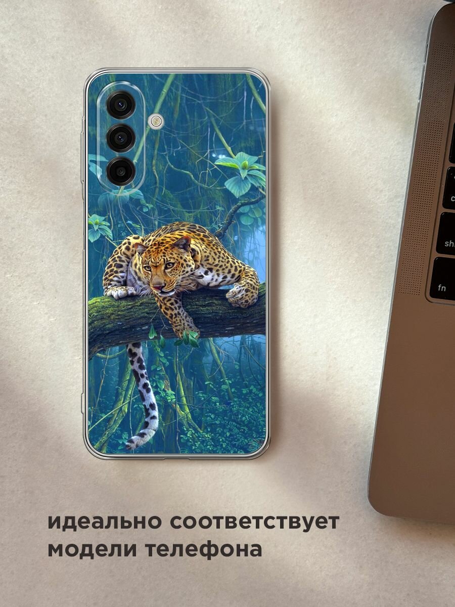 Чехол на Samsung Galaxy A17 / Самсунг А17 с принтом "Леопард охотник" — фото 1