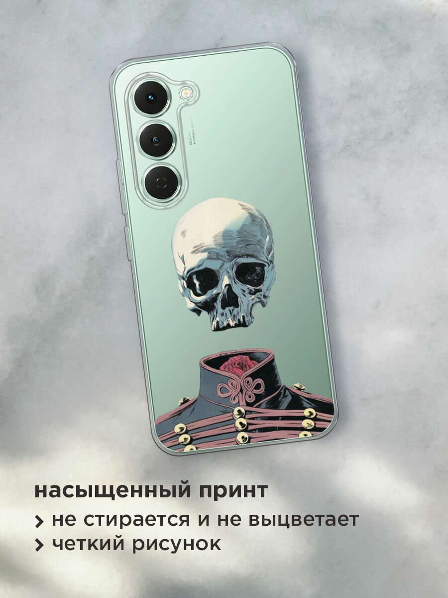 Чехол на Tecno Spark 40 Pro / Текно Спарк 40 Про с принтом "Гусар", прозрачный — фото 1