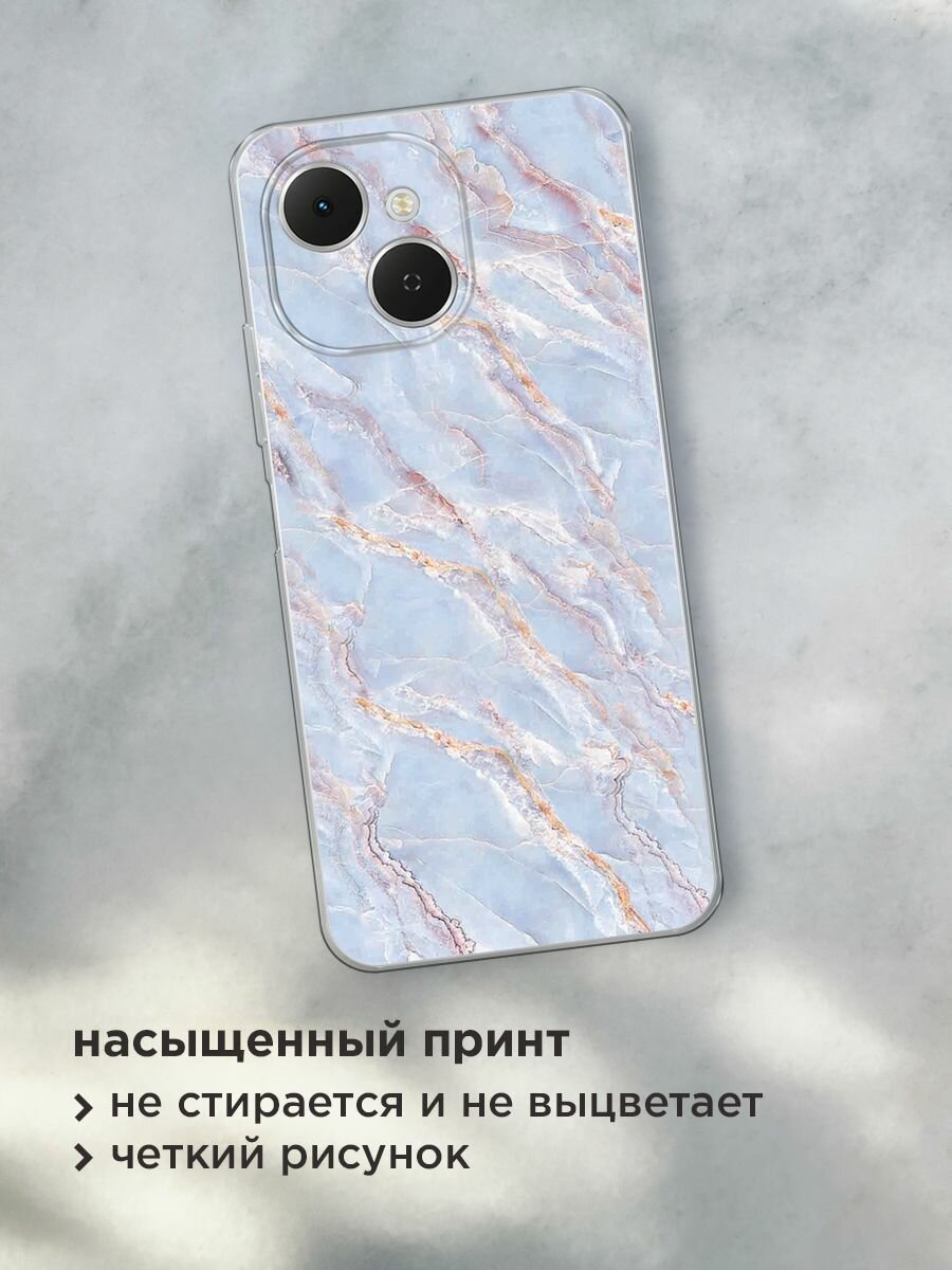 Чехол на Tecno Spark 40C / Текно Спарк 40C с принтом "Сиреневый мрамор" — фото 1