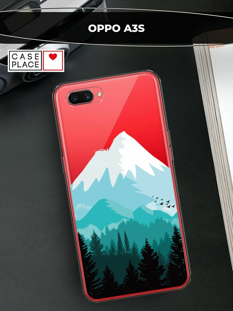 Чехол на Oppo A3s / Oppo A3s с принтом "Синяя снежная гора", прозрачный
