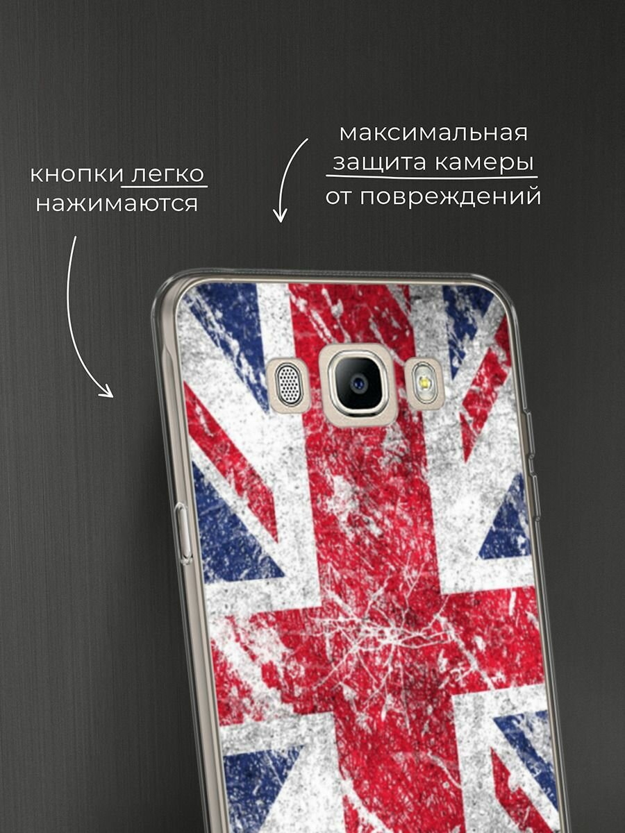 Чехол на Samsung Galaxy J7 2016 / Самсунг Галакси Джей 7 2016 с принтом "Флаг британский" — фото 1