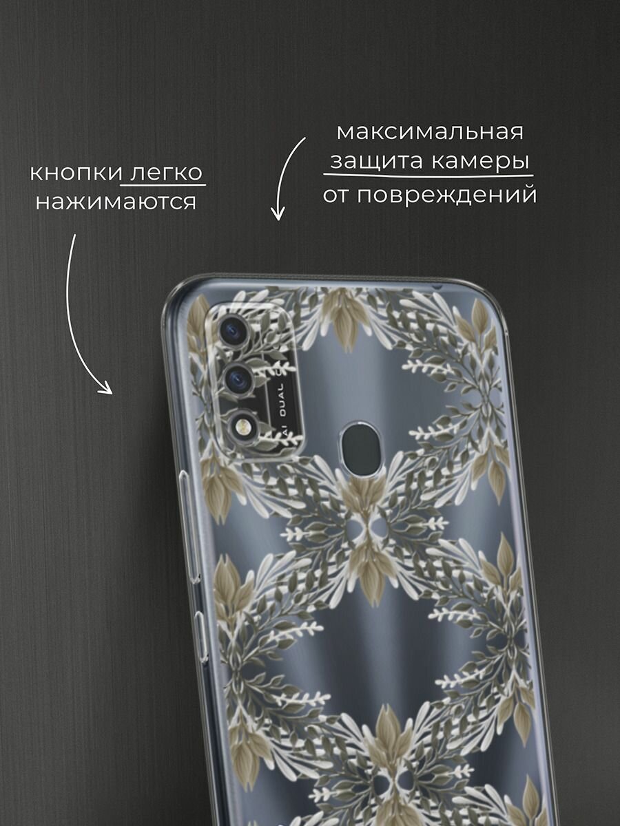 Чехол на Itel A48 / Ител А48 с принтом "Калейдоскоп цветов" — фото 1