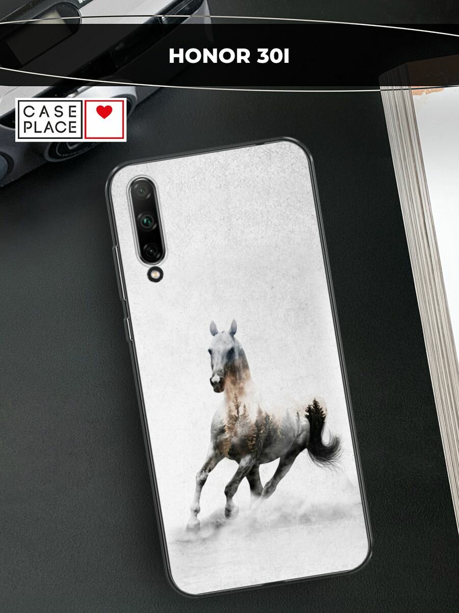Силиконовый чехол на Honor 30i / Хонор 30i с принтом "Лошадь лес"