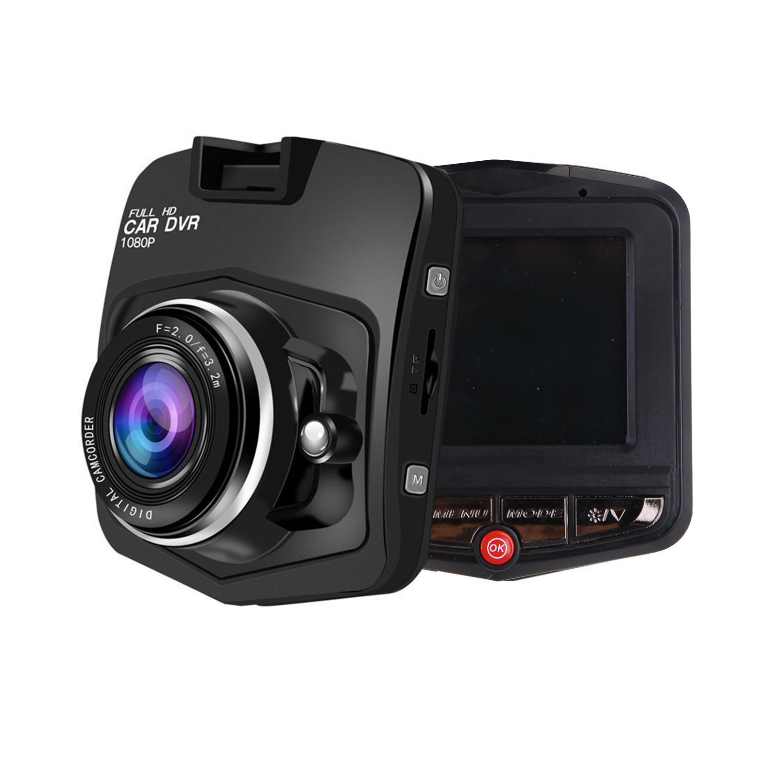 Видеорегистратор 1080P, Видеорегистратор для вождения автомобиля, Широкоугольный видеорегистратор с циклической записью под углом 140
