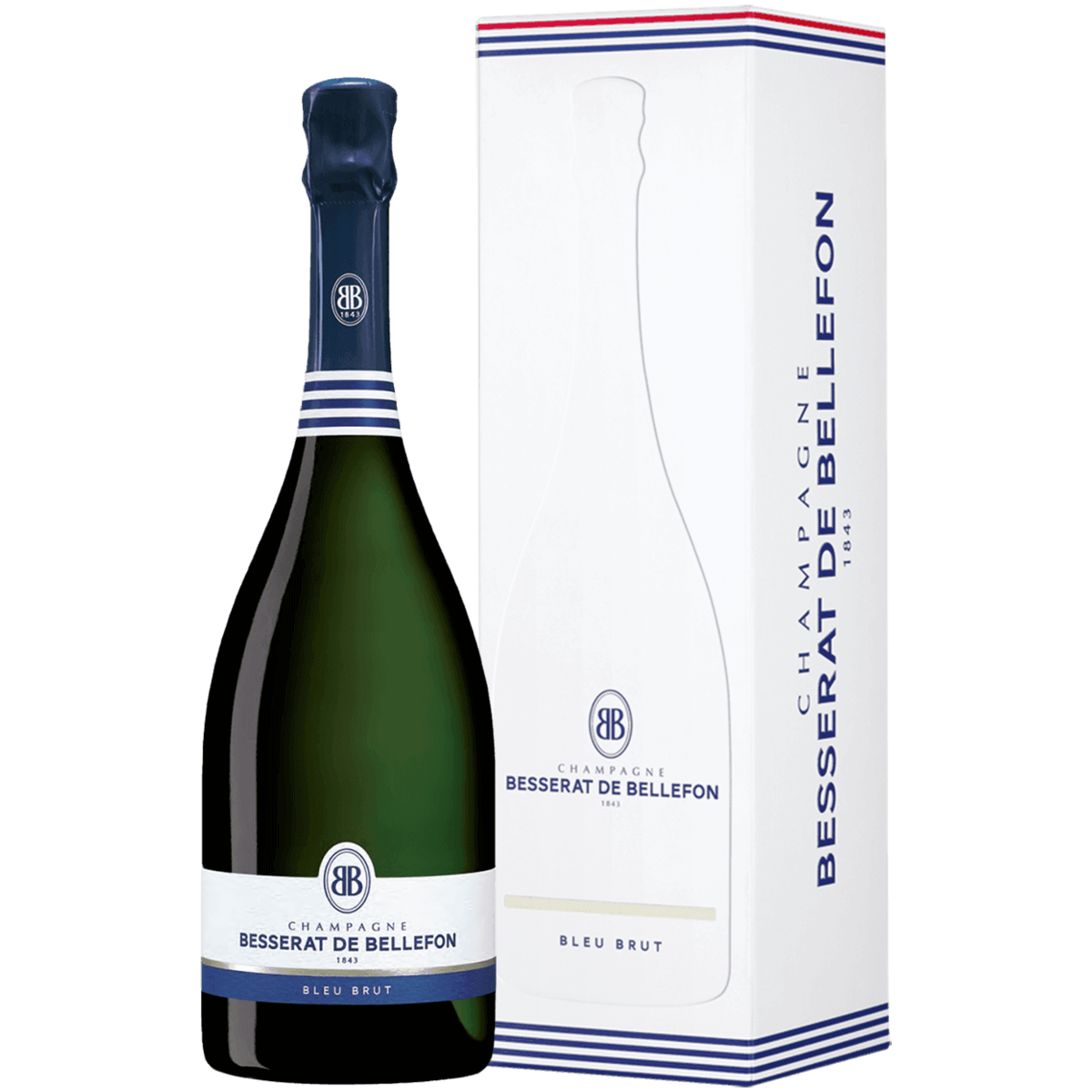 Шампанское Besserat de Bellefon Bleu Brut выдержанное белое брют 0,75 л в подарочной упаковке