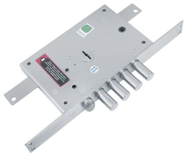 Замок врезной сувальдный с защёлкой максимум ЗВ 21.12 ДТ с тягами (правый), 5 кл. /123:0218/
