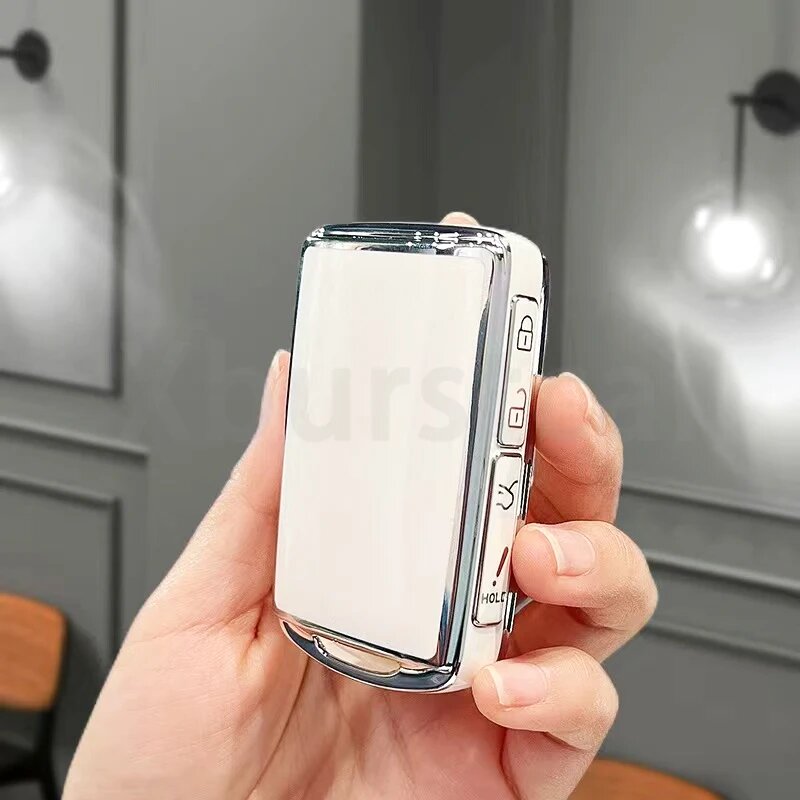 Брелок с серебряным краем для Mazda 3 Alexa CX5 CX-5 CX8 CX-8 CX9 CX-9 CX30 4 button white cover