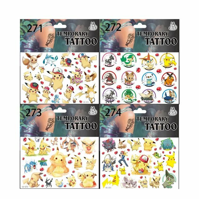 Подарки на день рождения с покемоном Пикачу, браслеты-похлопывания, марки, временные татуировки, детские подарочные пакеты, набивочные материалы, праздничные атрибуты, украшения