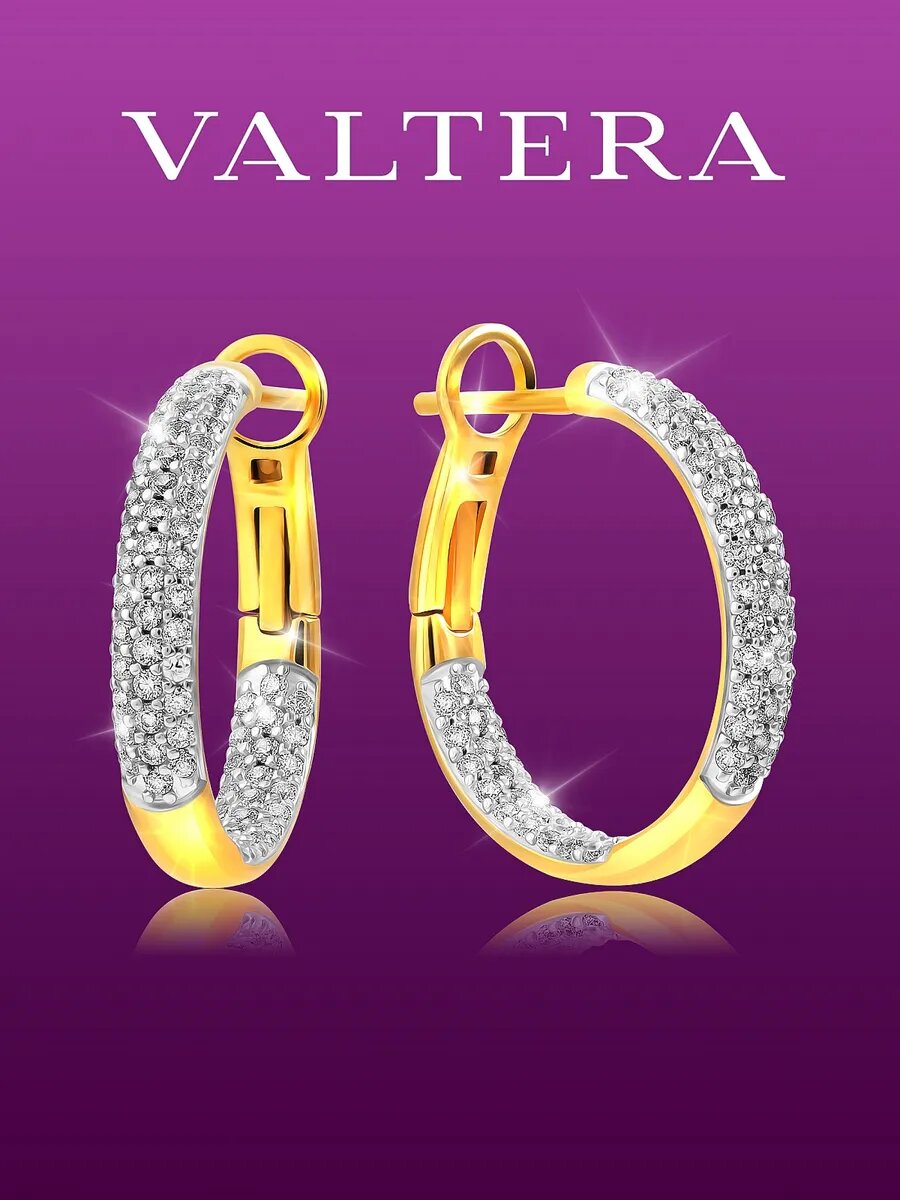 Серьги, серебро, 925 проба, фианит