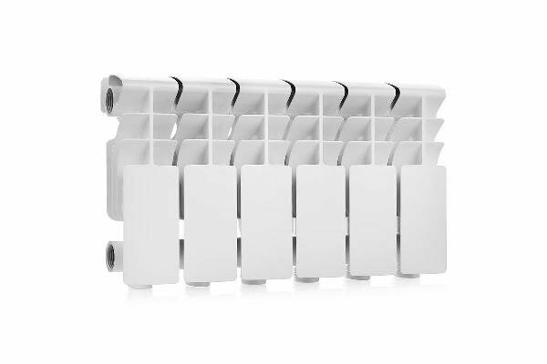 Радиатор алюминиевый ROMMER Plus 200 6 секций боковое подключение (RAL9016) RAL-3210-020006