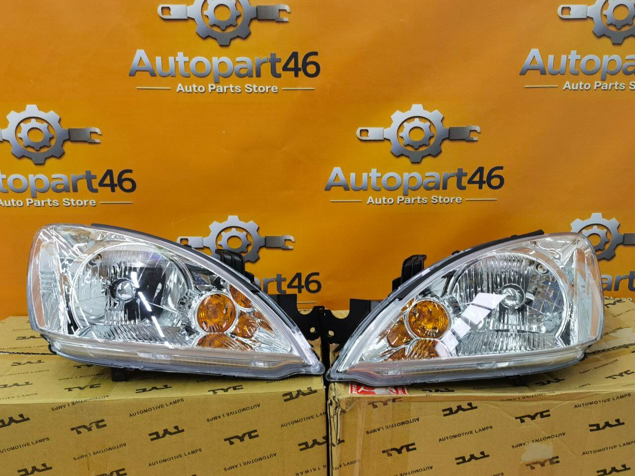 Фары митсубиси ланцер 9 MITSUBISHI LANCER 9 хром электрокорректор TYC