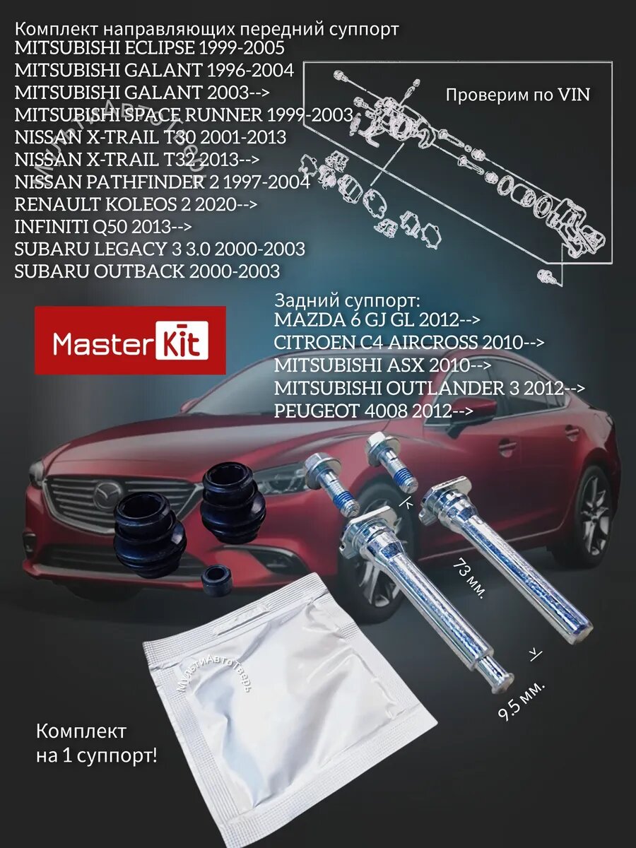 Комплект направляющих суппорта ASX OUTLANDER 3 MAZDA 6 GJ