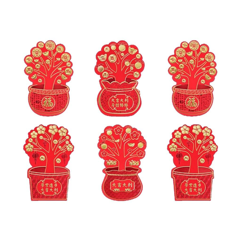 2024 Китайский драконский год весенний фестиваль красный конверт мультфильм детский подарок деньги конверты конверты пакет, - E