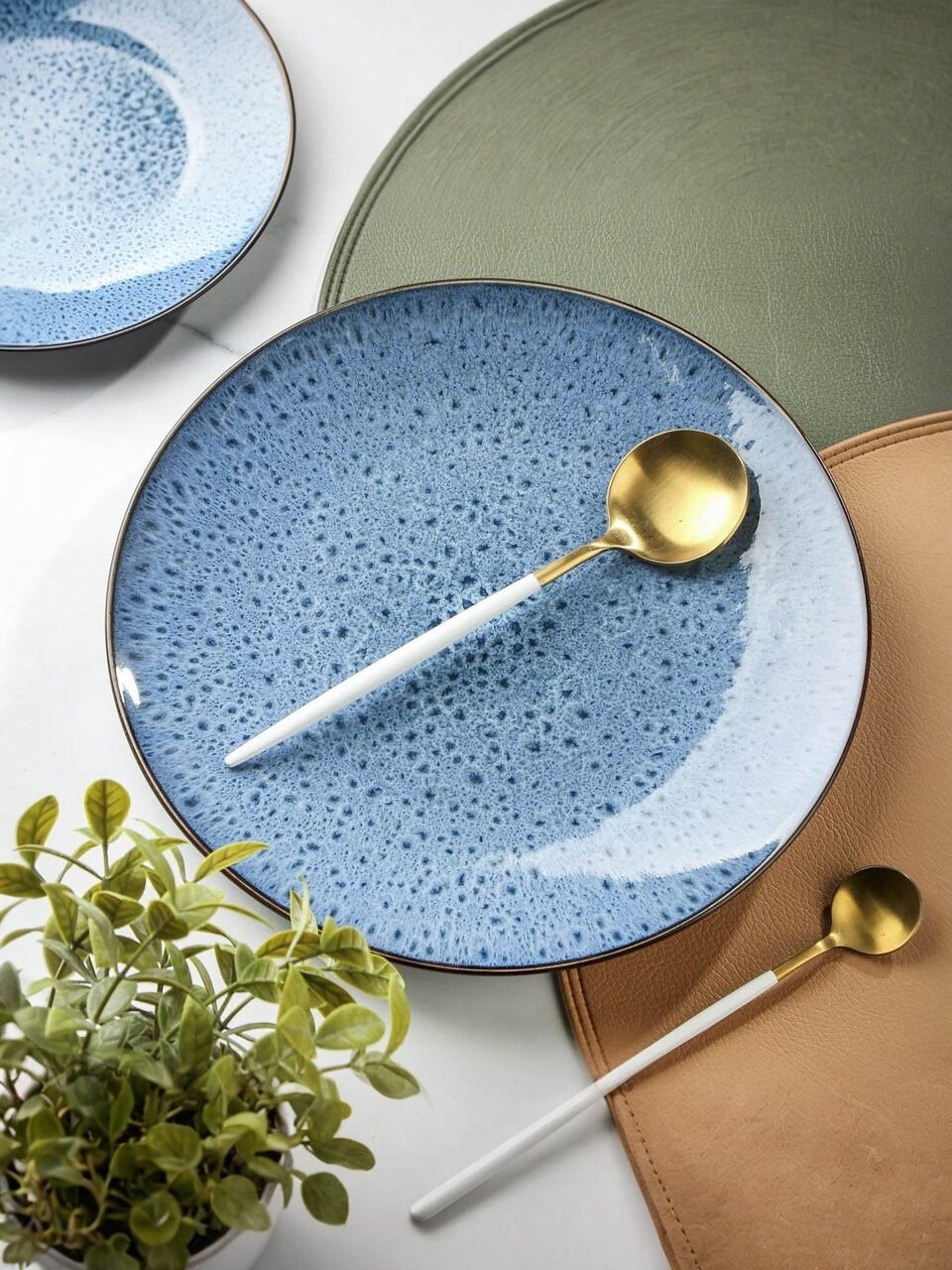 Daniks Тарелка обеденная из керамики, диаметр 27 см, круглая, Файруза