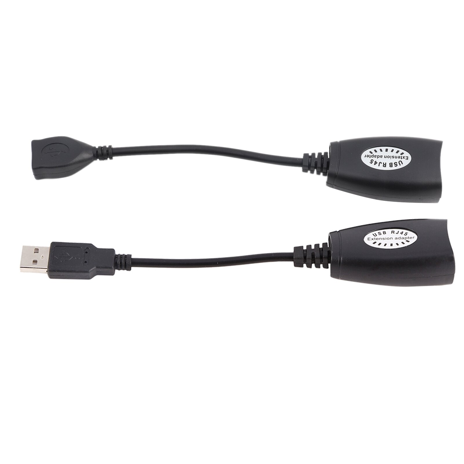 USB To RJ45 Adapter, No Need Extra Power Black Extension Cable Durable Flexible Extender Multipurpose for Home Office