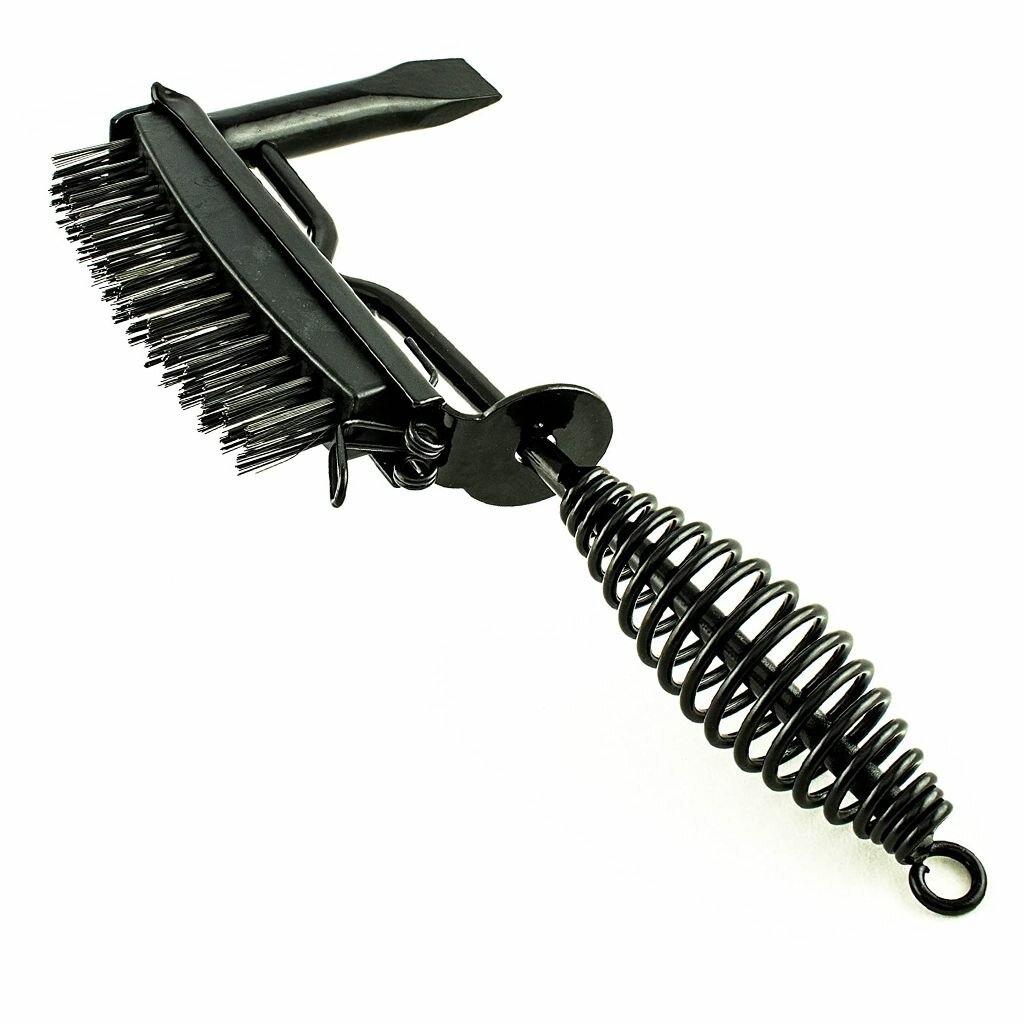 Прочный сварочный молоток с проволочной щеткой для очистки шлака во время работы. Подходит электромонтажных работ.