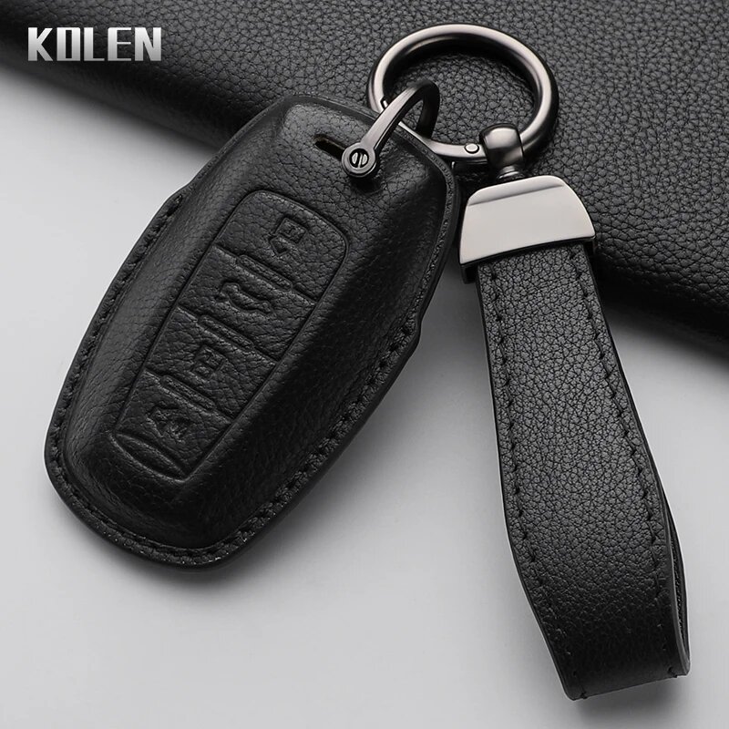 Кожаный Автомобильный брелок для ключей, чехол для Great Wall Haval Jolion 2022 H6 H7 H4 H9 F5 F7 F7X F7H H2S GMW Dargo, защищенный брелок для ключей Black Set3
