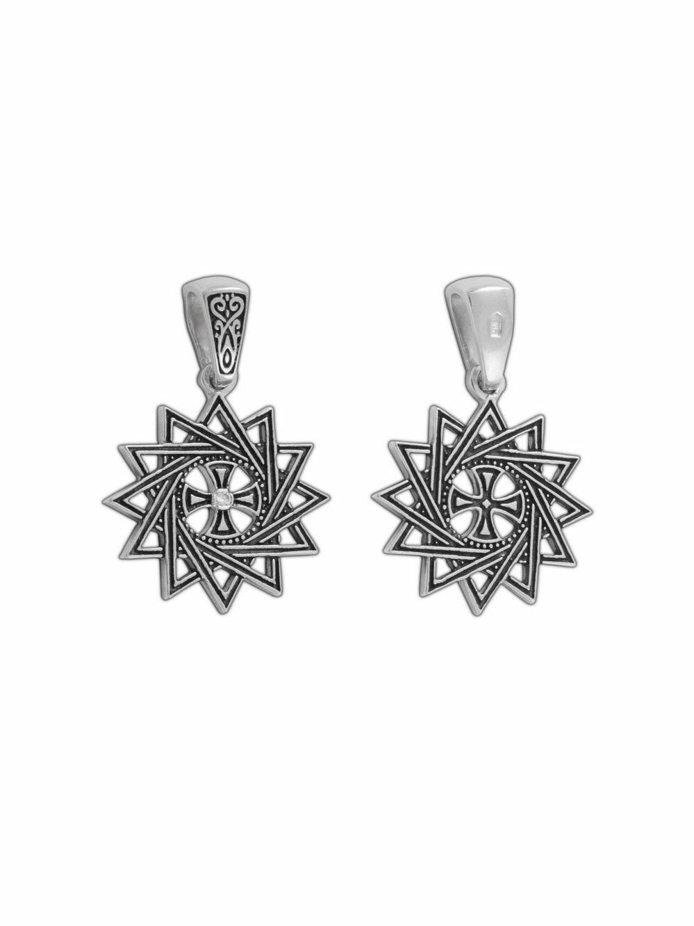 Подвеска, серебро, 925 проба, чернение, фианит