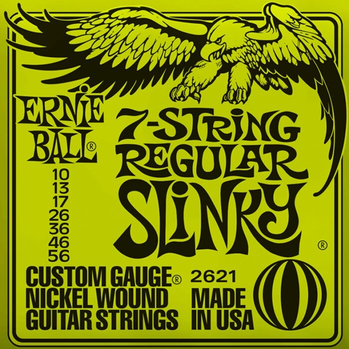 Ernie Ball 10-56 Струны для электрогитары 7-струнной, комплект из 1 шт, произведено в США
