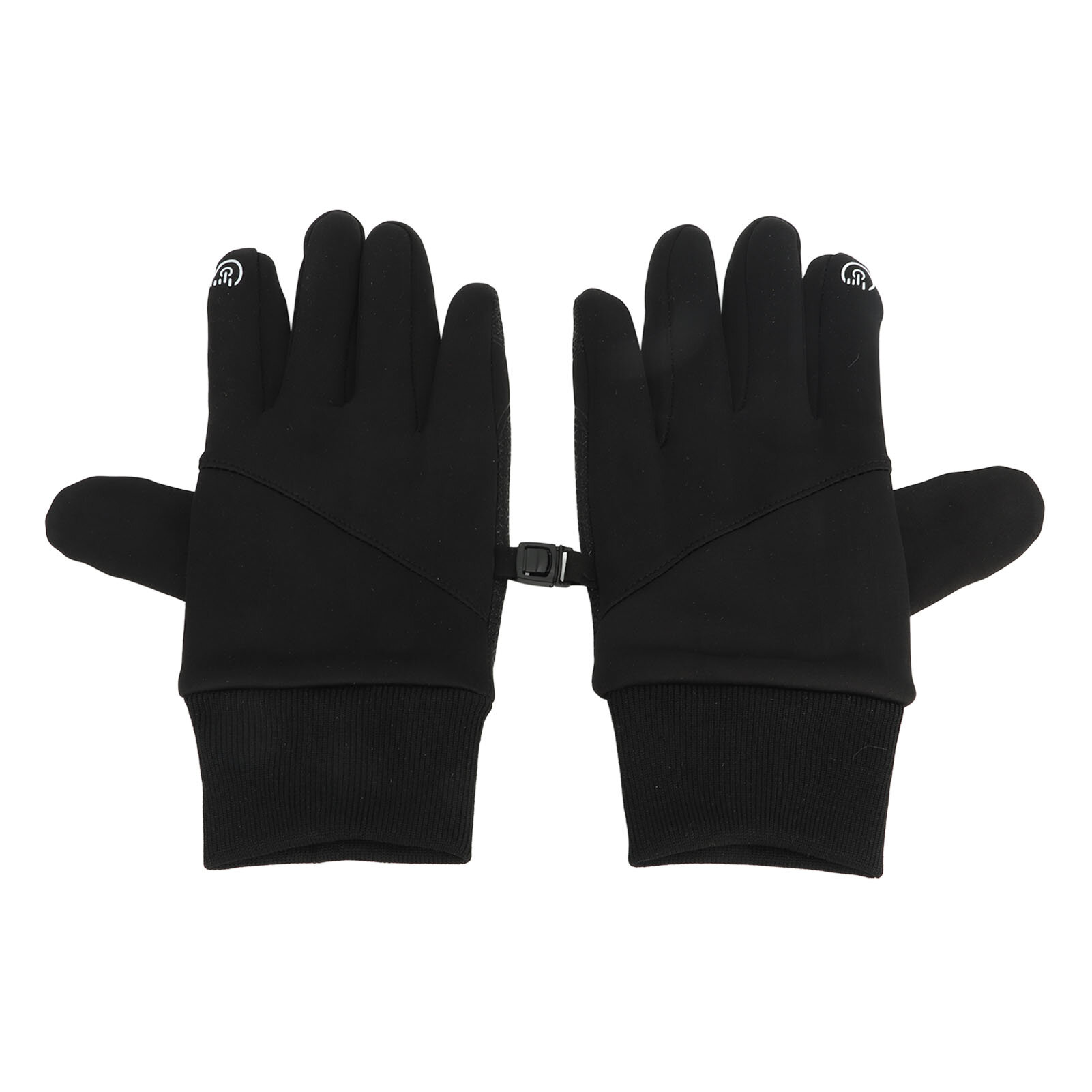 1 пара велосипедных перчаток с полными пальцами, сенсорные, теплые, для мужчин и женщин, для езды, тренировок, стрельбы, черные, размер M.
