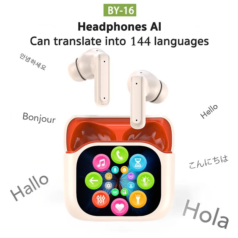 Real Time Translators Bluetooth Headphones orange