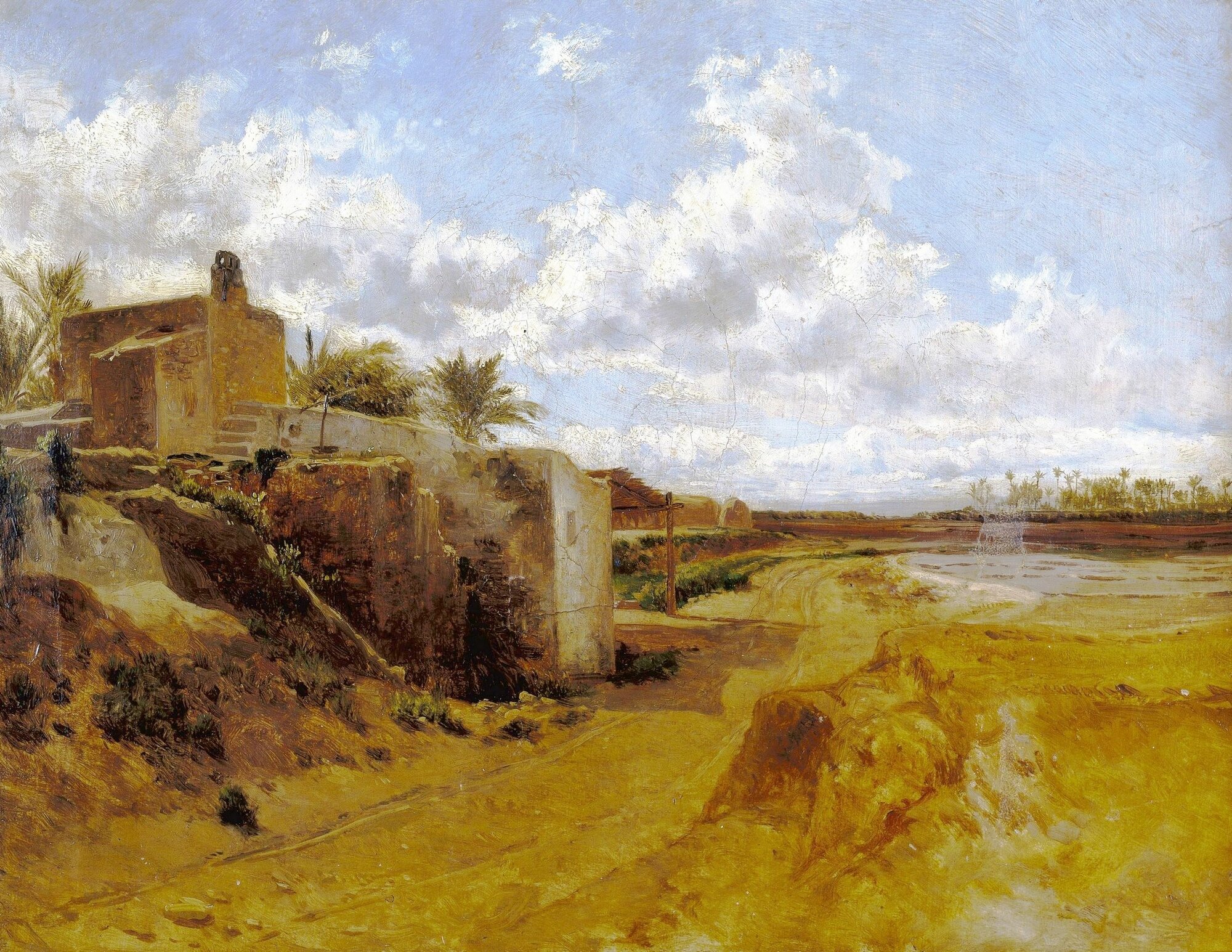 Картина Карлоса де Хаеса Фермерский дом в Эльче 80х62 см
