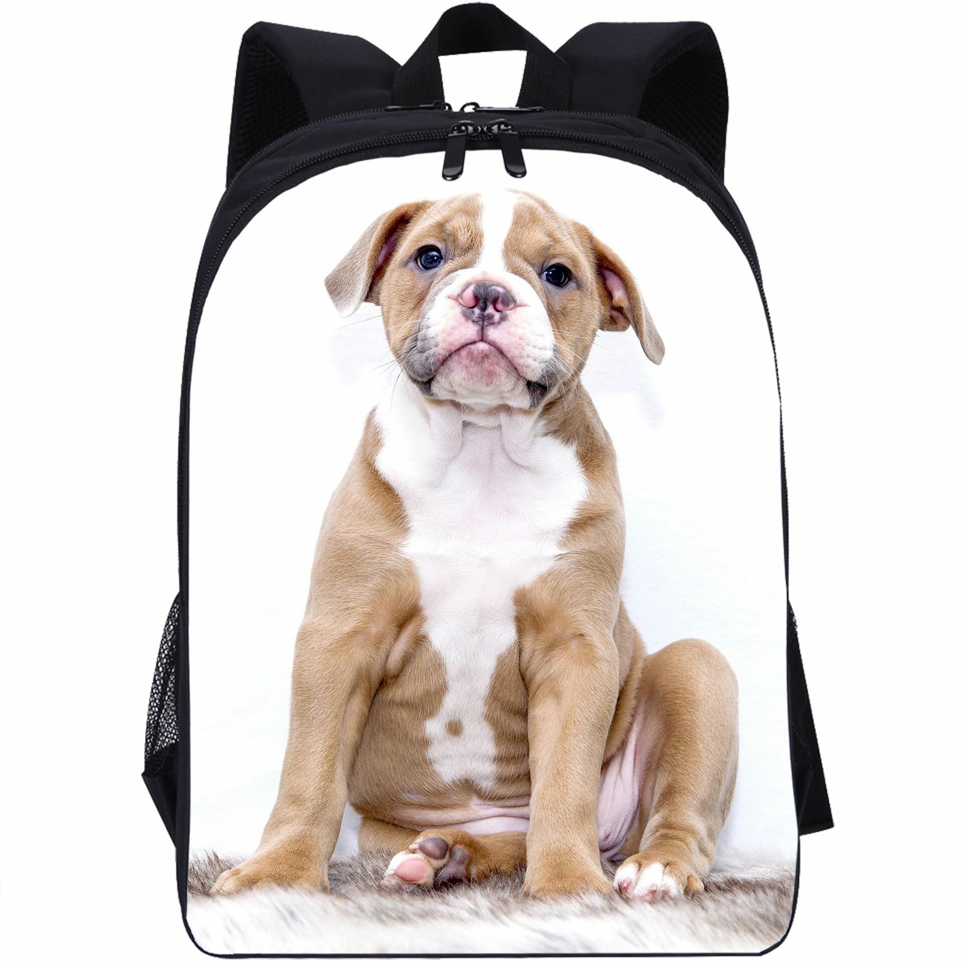 Милый щенок Schoolbag Логотип Цветная печать 16-дюймовый ученик начальной школы Двухслойный рюкзак