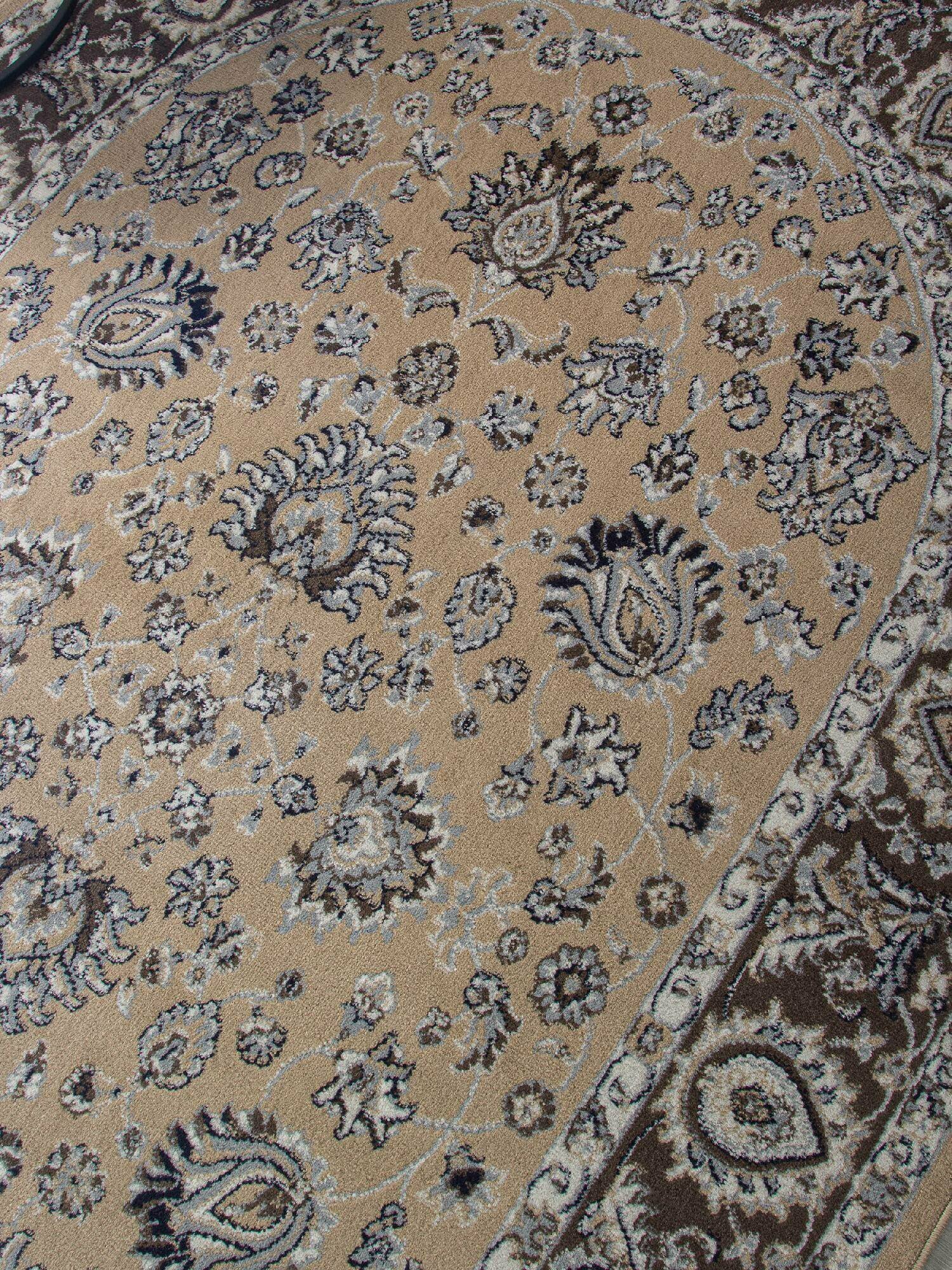 Ковер Овальный 200х300 см бежевый классический ворс 8 мм 346497 KoverVDom