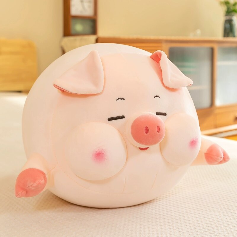 Новая креативная плюшевая игрушка-подушка в виде круглой пушистой свинки, очень мягкая, для сна на кровати, для женщин