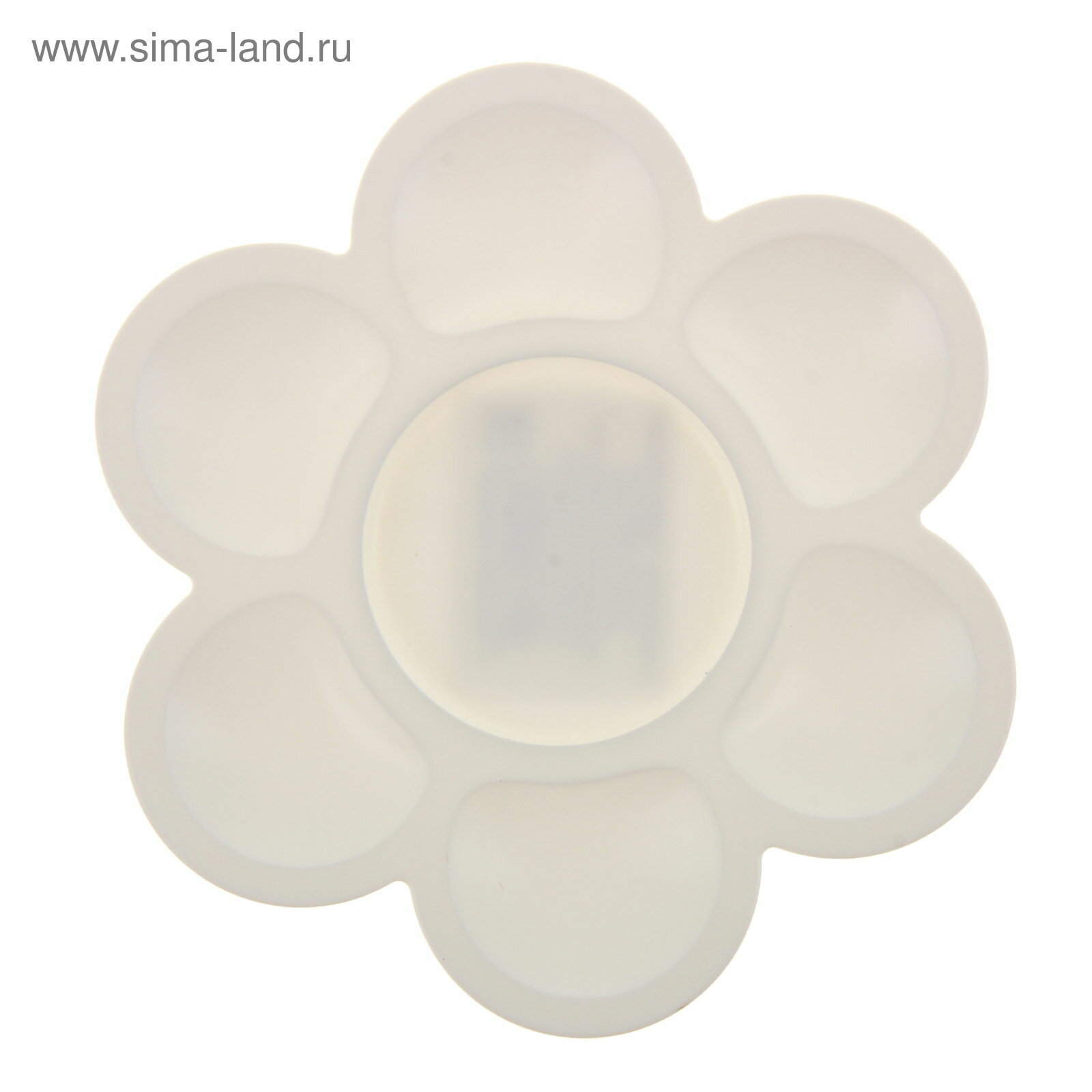 Палитра "Цветочек", белая, форма: фигурная, размер упаковки: 12.5 x 0.5 x 12.5 см, 6 шт.