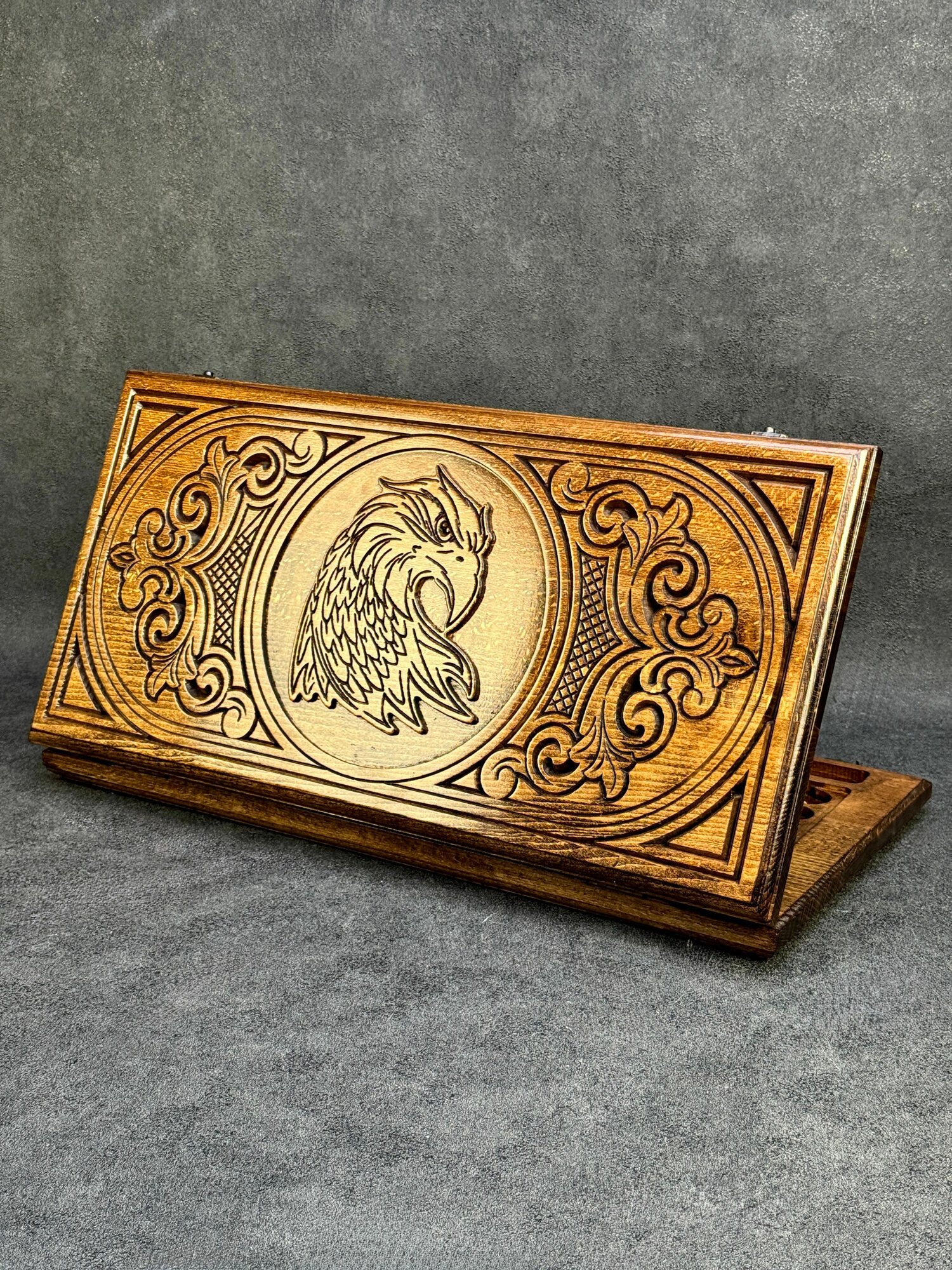 Нарды Деревянные Резные "орел", большие 60см